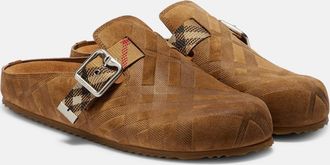 Burberry Mules en daim à carreaux