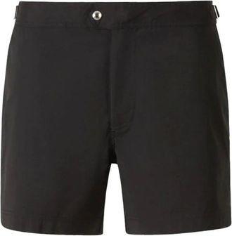 Tom Ford Homme, Maillots de bain, Noir, Taille: L Compact Poplin Swim Shorts