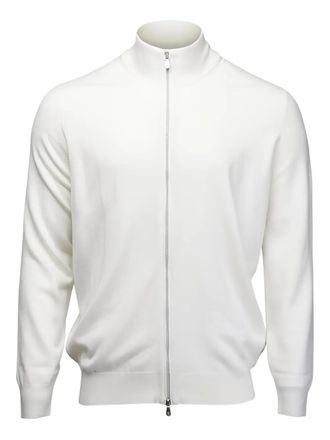 Brunello Cucinelli cardigan &agrave; fermeture zipp&eacute;e - Blanc