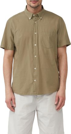 s.Oliver Regular Fit: Kurzarmhemd mit Struktur-Streifen und Button-Down-Kragen