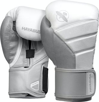 Hayabusa T3 Boxhandschuhe Boxhandschuhe Damen Herren - Weiß/Grau, 16oz
