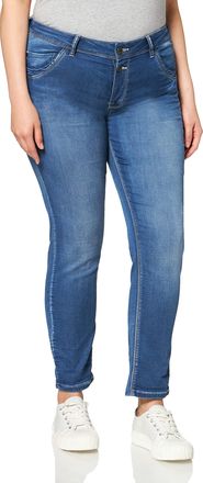 Timezone Damen Slim Nalitz 7/8 Freizeithose, Blue Denim Wash, 29W / 30L EU