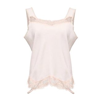 Maison Margiela Camisole mit Spitzensaum - - Blouses & Shirts - Damen - Rosa - XS