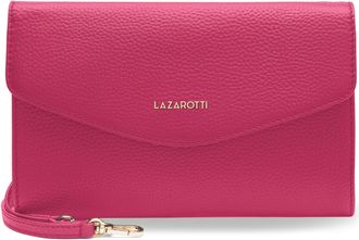 Lazarotti Bologna Leder Clutch | 23 cm mittelgro&szlig;e Damen Umh&auml;ngetasche | Hand-Tasche mit abnehmbarem & verstellbarem Schulterriemen