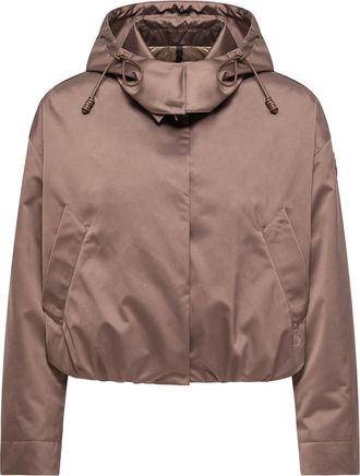 Moncler Moncler Doudoune Courte Chevreuil En Duchesse, Femme, Marron, Taille: 00