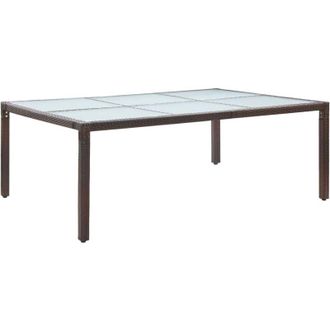 vidaXL Garten-Esstisch Braun 200x150x74 cm Poly Rattan - Vidaxl
