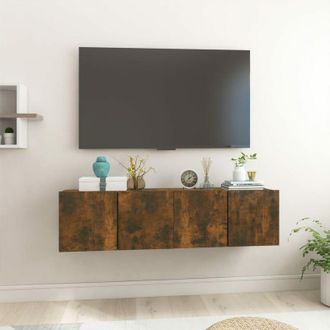 Les Tendances Meubles TV suspendus 2 pcs Ch&ecirc;ne fum&eacute; 60x30x30 cm