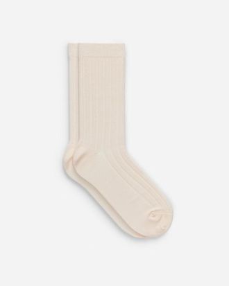 Arket Gerippte Socken Aus Seidenmischung -Wei&szlig;