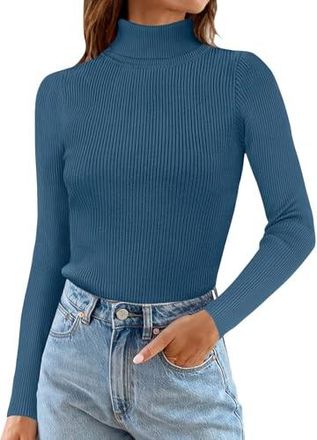 Generic sous Vetement Thermique Femme sous Pull Chauffant pour Femmes - Col Montant -Décontracté, Tee Shirt Femme à Manches Longues Debardeur Femme Coton Haut