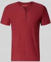 Mc Neal T-Shirt mit V-Ausschnitt und Knopfleiste