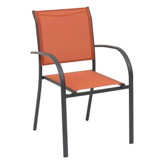 Hesperide Piazza-Sessel, Bernstein & Graphit - B 56 x T 65 x H 87 cm - Gartenm&ouml;bel f&uuml;r Terrasse, Balkon und Patio