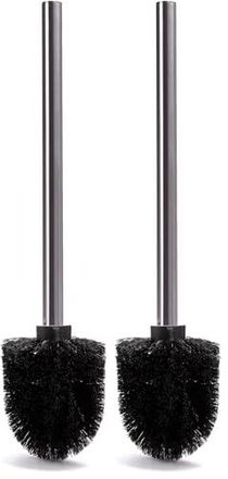 MSV Edelstahl WC-B&uuml;rste Schwarz - Ersatz Toilettenb&uuml;rste - Klob&uuml;rste - B&uuml;rste - Ersatztoilettenb&uuml;rste - Ersatzb&uuml;rste (Packung mit 2)