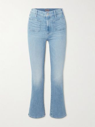 Mother Jean Bootcut Taille Haute Hustler Patch Pocket Ankle - Bleu