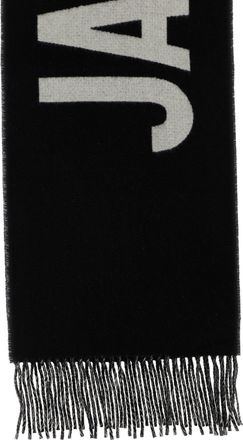 Jacquemus Intarsia Logo Wool Scarf - Black