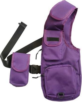 Generico Sac de poitrine pour hommes et femmes - Sac &agrave; dos de gilet de travail fonctionnel hip-hop pour le style de rue, aubergine, Taille unique