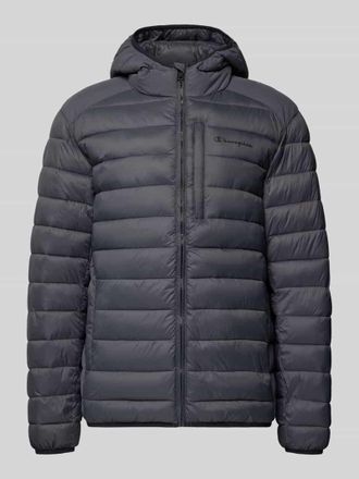 Champion Steppjacke mit Kapuze und Logo