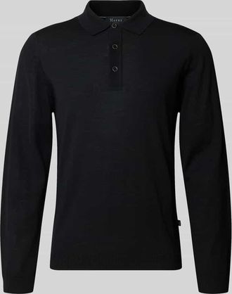 Maerz Regular Fit Strickpullover aus reiner Schurwolle mit Polokragen