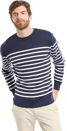 Armor Lux Pull Marin avec Boutons en Ivoire v&eacute;g&eacute;tal GROIX