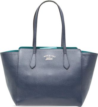 Gucci Shopper - Medium Leather Swing Tote - Gr. unisize - in Blau - f&uuml;r Damen