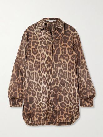 Stella McCartney Chemise En Satin &Agrave; Imprim&eacute; L&eacute;opard &Agrave; Broderie - Imprim&eacute; animal