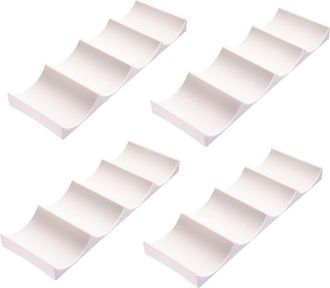 NUOBESTY 4 St&uuml;ck Weinregal aus Langlebigem PP Material Platzsparende Weinflaschen Pr&auml;sentationsmatten f&uuml;r Tisch K&uuml;che und Speisekammer Wei&szlig;