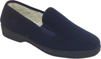 Generico Davema Chaussons &agrave; chaussures pour homme pour la maison avec &eacute;lastiques Produit fabriqu&eacute; en Italie, 1382 Bleu, 42 EU