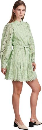 Vero Moda Y.A.S Damen YASHOLI LS Belt Dress S. NOOS Blusenkleid, Quiet Green, Medium