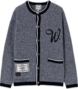 Wooyoungmi Wooyoungmi, Homme, Pulls, Bleu, Taille: XL Cardigan en m&eacute;lange de coton