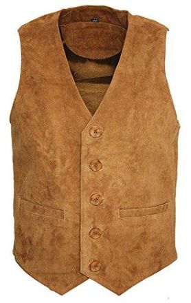 Infinity Leather Les Hommes Daim Chèvre Bronzer Gilet Cuir Smart Classique 5XL