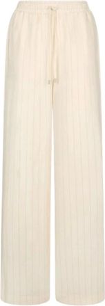 Liu Jo Femme, Pantalons, Beige, Taille: 38 FR Pinstripe Pantalons
