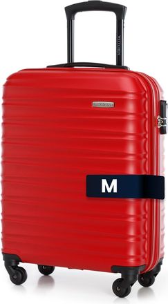 Wittchen Reisekoffer Handgepäck Kabinengepäck Rollkoffer Kabinenkoffer Kleiner Koffer Trolley Hartschale aus ABS 4 Spinner-Rollen Zahlenschloss Groove Line Grö