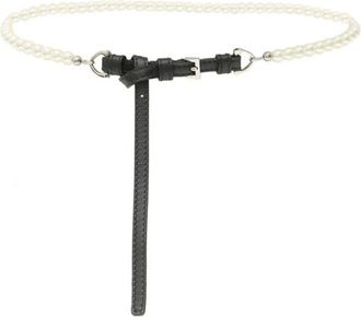 Ermanno Scervino Femme, Accessoires, Noir, Taille: 85 CM Ceinture en cuir de veau lisse avec double boucle et passant