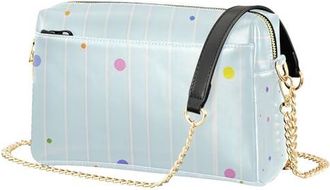 Mnsruu Sacs à bandoulière pour femme, sac à main en cuir à motif rayé bleu