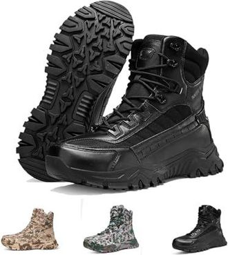 Generic Bottes de travail en cuir pour homme avec soutien de la vo&ucirc;te plantaire - Chaussures de randonn&eacute;e imperm&eacute;ables anti-crevaison, Noir B, 39 2/3 EU