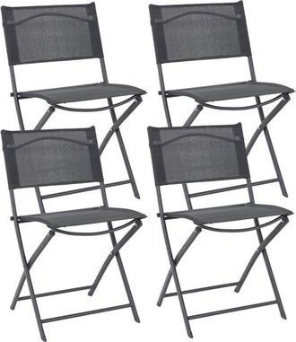 Altobuy Altobuy - sanae - Lot de 4 Chaises de Jardin Pliantes Grises