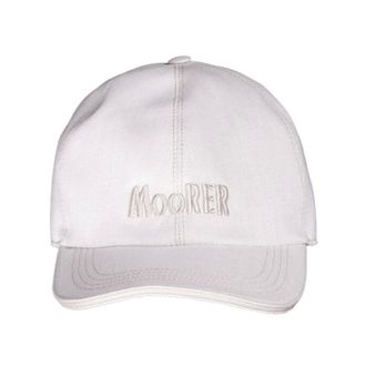 Moorer unisex, Accessoires, Beige, Taille: S Casquette de baseball en denim &eacute;cru avec logo 3D