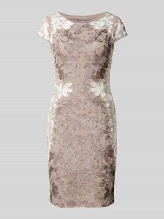 Christian Berg Cocktail Knielanges Cocktailkleid mit Spitzenbesatz