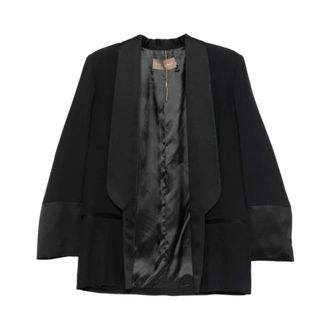 Simona Corsellini Femme, Vestes, Noir, Taille: 44 FR Blazer Nero Rever Raso