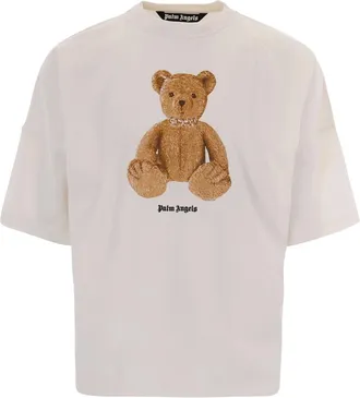 Palm Angels Homme, Tops, Blanc, Taille: L Bear Over Tee
