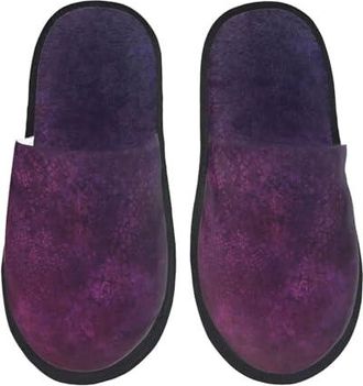 Generic Pantoufles DH&ocirc;tel Noir Bleu Fonc&eacute; Violet Doux Hiver Pantoufles Chaud Maison Slippers Pour Camping Femmes Invit&eacute; M
