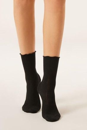 Calzedonia Romantische Bundlose Socken Mit Kaschmir Schwarz