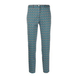 Seventy Femme, Pantalons, Bleu, Taille: 48 FR Pantalon Bleu &agrave; Fleurs