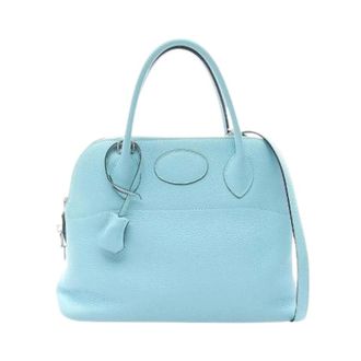 Herm&egrave;s Pre-owned Cuir sacs-main - Femme - Pre-owned - Bleu - Taille: ONE Size
