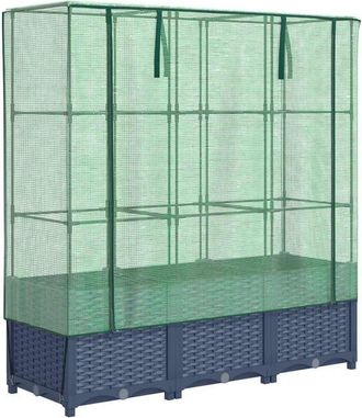 vidaXL Jardini&egrave;re sur&eacute;lev&eacute;e avec housse aspect rotin 120x40x138 cm vidaXL