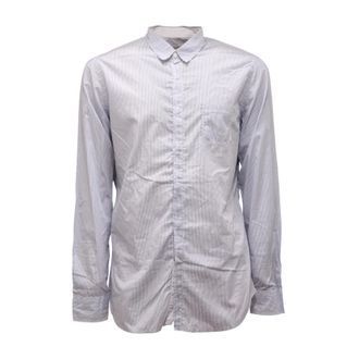 Paolo Pecora Gestreiftes Hemd - Offener Saum - - Shirts - Herren - Blau - XL