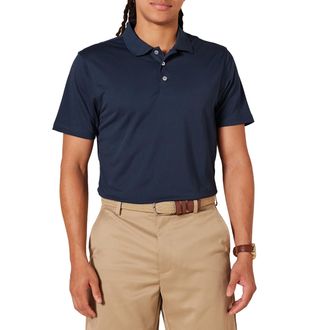 Amazon Essentials Herren Golf-Poloshirt, Kurzärmelig, Schmal Geschnitten, Schnell Trocknend, Dunkles Marineblau, XL