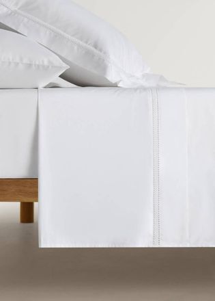 Mango Drap plat percale de coton entre-deux lit 180/200 cm blanc - Home - Lit 180/200 cm - MANGO HOME