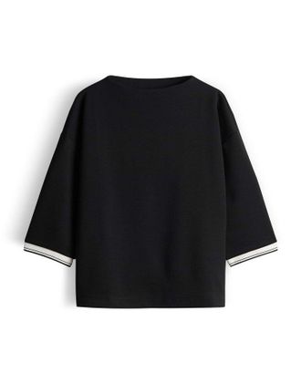 someday Sweatshirt UTALBA DETAIL Regular aus Viskose Mix gerader Schnitt, lockere Passform, farblich abgesetzte Rippb&uuml;ndchen