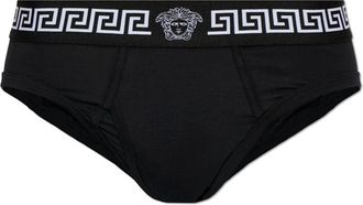 Versace Homme, Sous-v&ecirc;tements, Noir, Taille: XL Cotton-Jersey Briefs