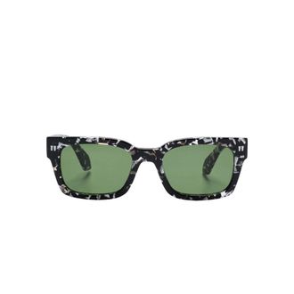 Off-white Sonnenbrille mit gr&uuml;n get&ouml;nten Gl&auml;sern und marmoriertem- eckigem Rahmen - - Accessories - Herren - Schwarzk - ONE SIZE